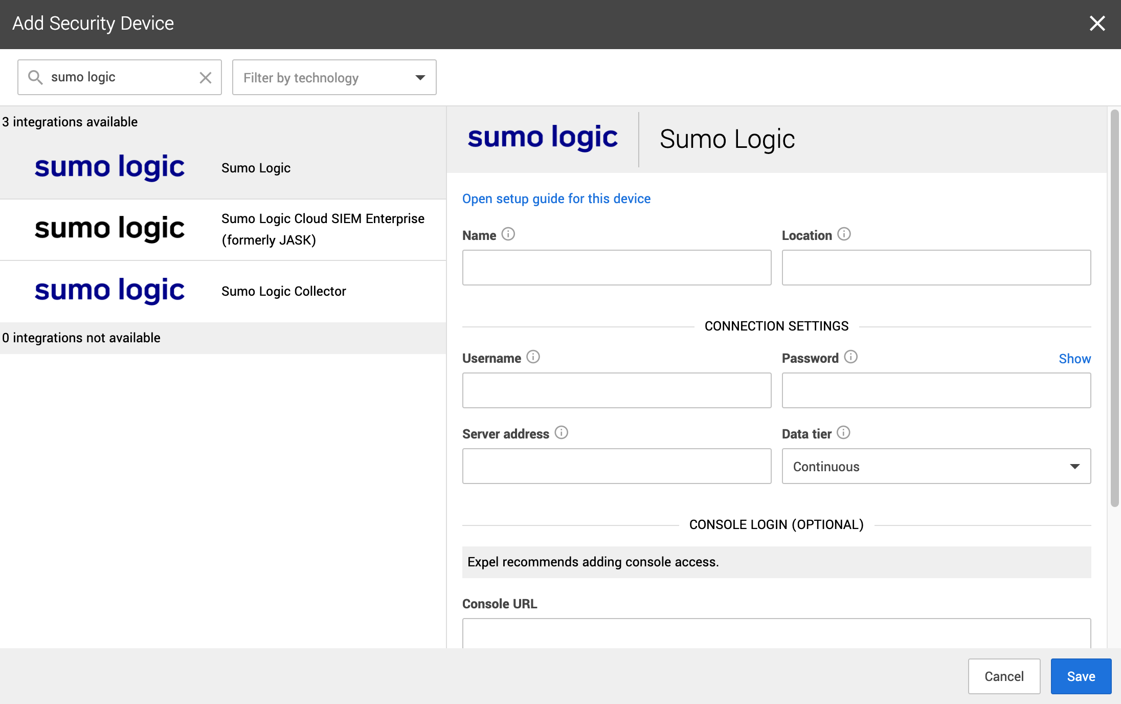 Sumo Logic Cloud Infrastructure Security Setup for Workbench – Expel Help Center